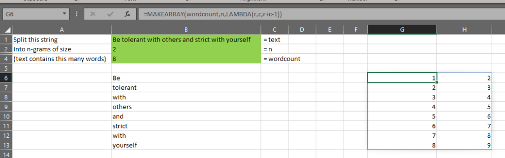 Excel Lambda Ngrams Get N Grams From A Text String Using This Lambda Function Flex Your Data 