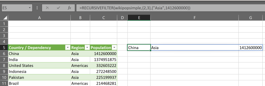 Use Excel’s FILTER function with dynamic lists of filters - flex your data