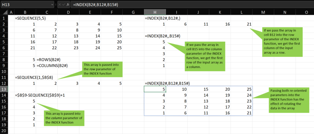 Excel Lambda Rotate Rotate An Array In Excel Flex Your Data
